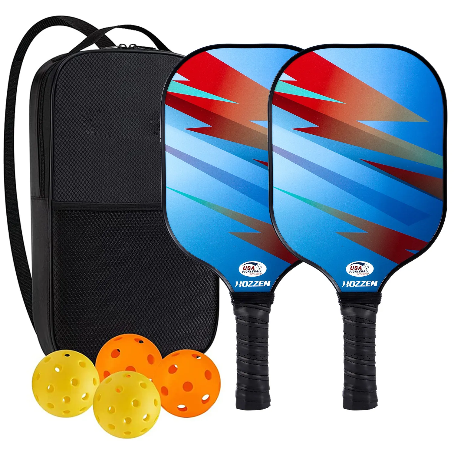 High Performance Fiberglass Pickleball Paddle With Hole Set: Includes 2 ...