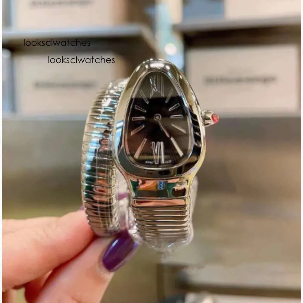 Designer Serpenti Style Watch With Gold Light Finish And Snake Bracelet ...