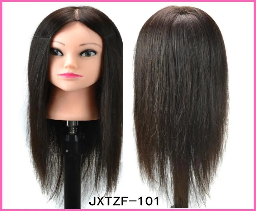 100% Human Hair Training Mannequin Head - Natural Black, Hairstyling ...