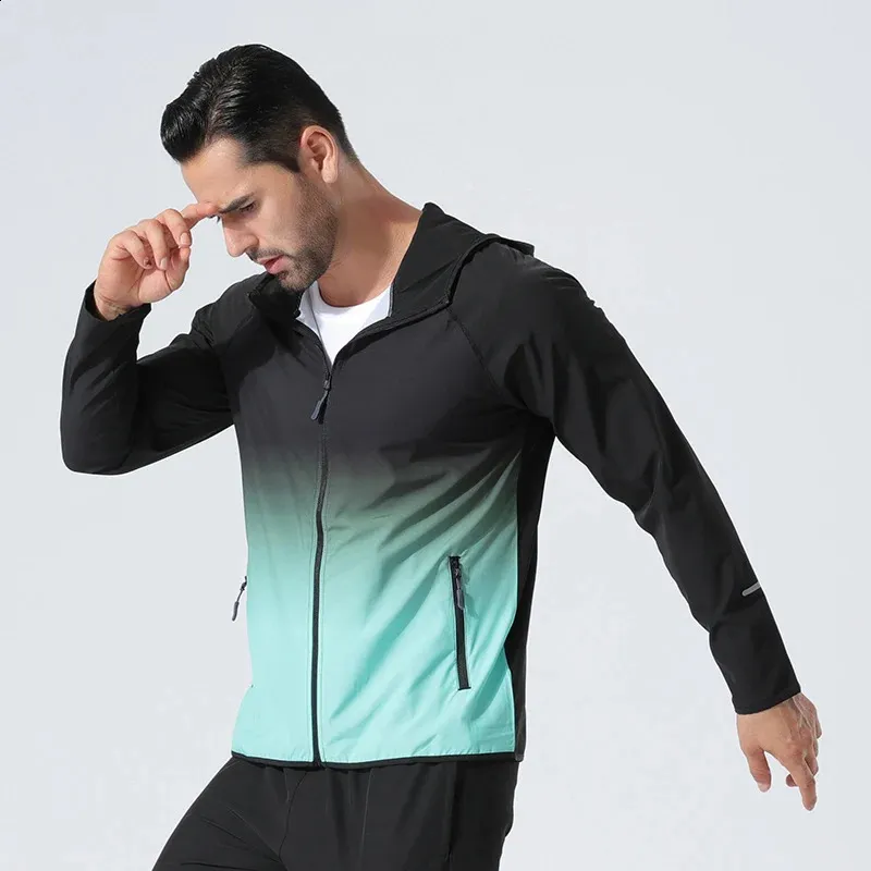 Lightweight Gradient Windbreaker Jacket for Men - Breathable, Packable ...