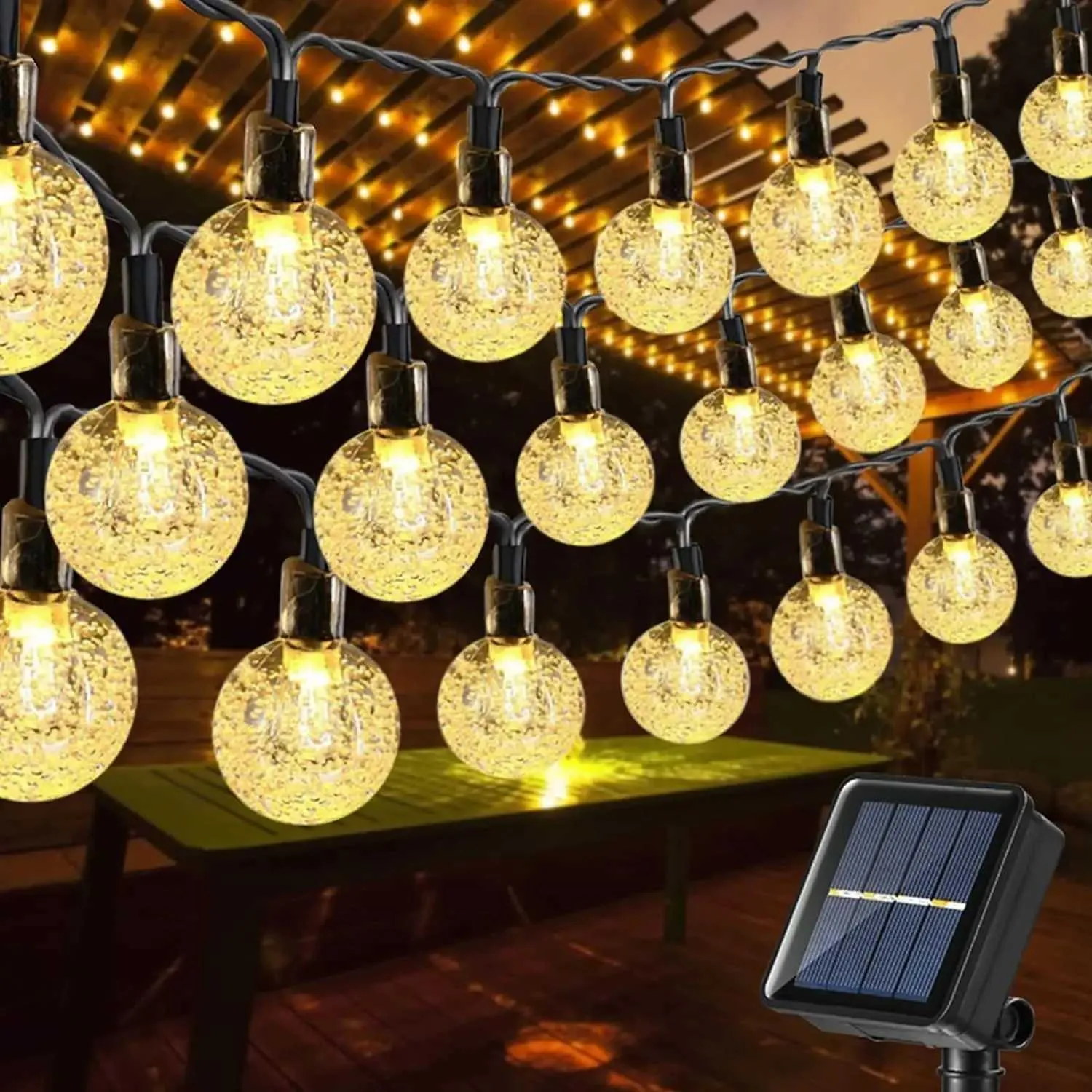 DHgate.com:Solar-Powered Crystal Ball LED String Lights: 20L Waterproof ...
