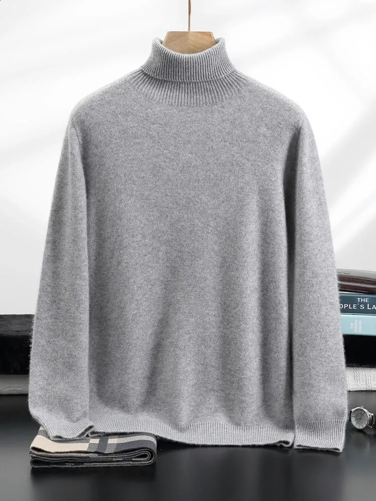 Premium Cashmere Turtleneck Sweater for Men - Soft, Warm Knitwear ...
