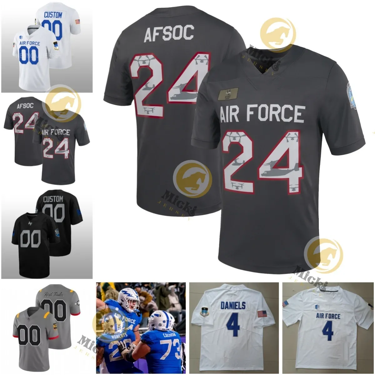 Custom Stitched 2022 Air Army Football Uniforms 2022 Featuring Bruin ...