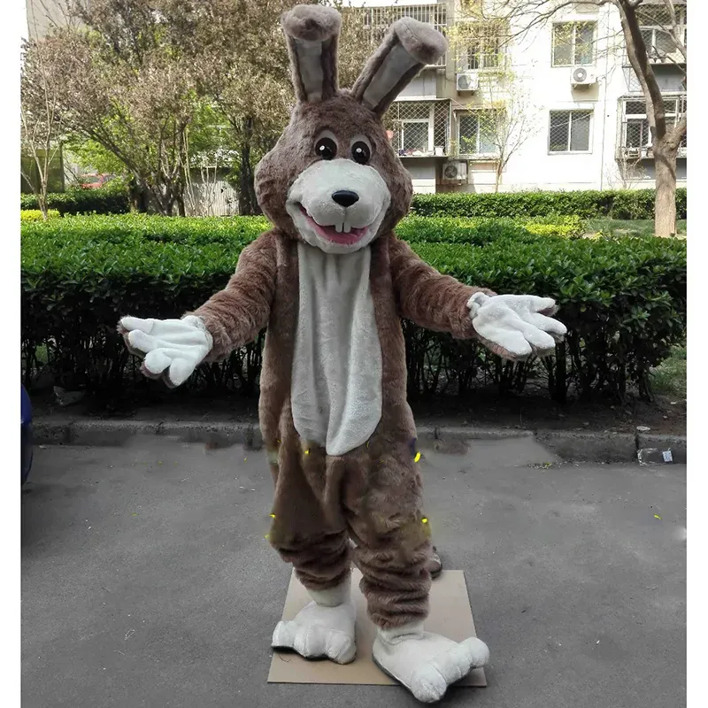 2025 Performance Brown Rabbit Mascot Costume for Adults Unisex, Cartoon ...