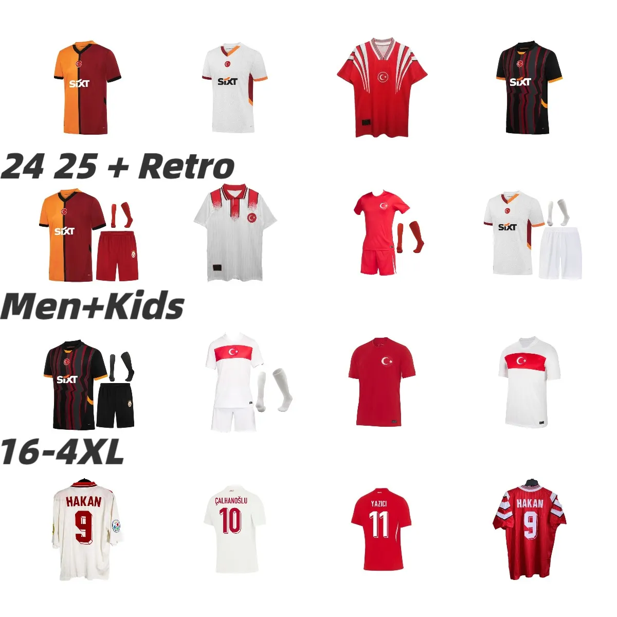 ZAHA Turkey Club Soccer Jersey Retro Football Shirt With Kabak, Burak ...