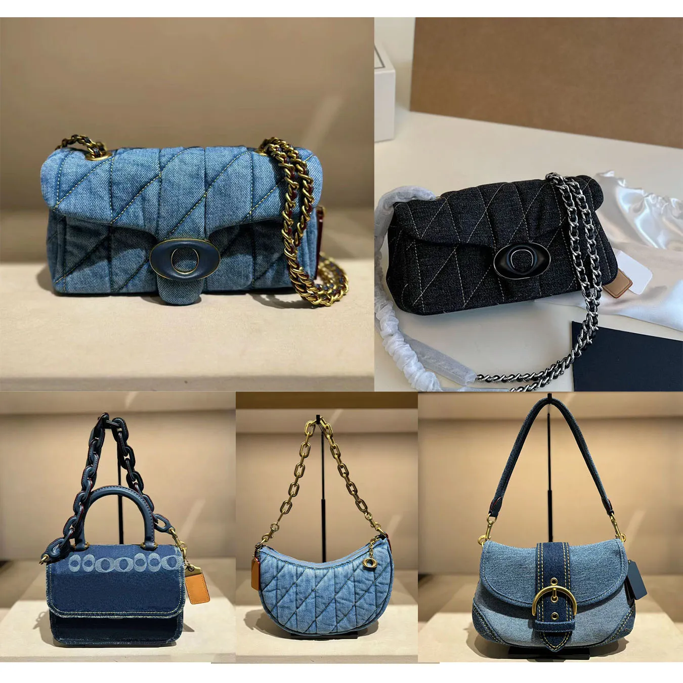 Luxury Denim Tabby Designer Bag For Women Classic Denim Messenger Bag ...