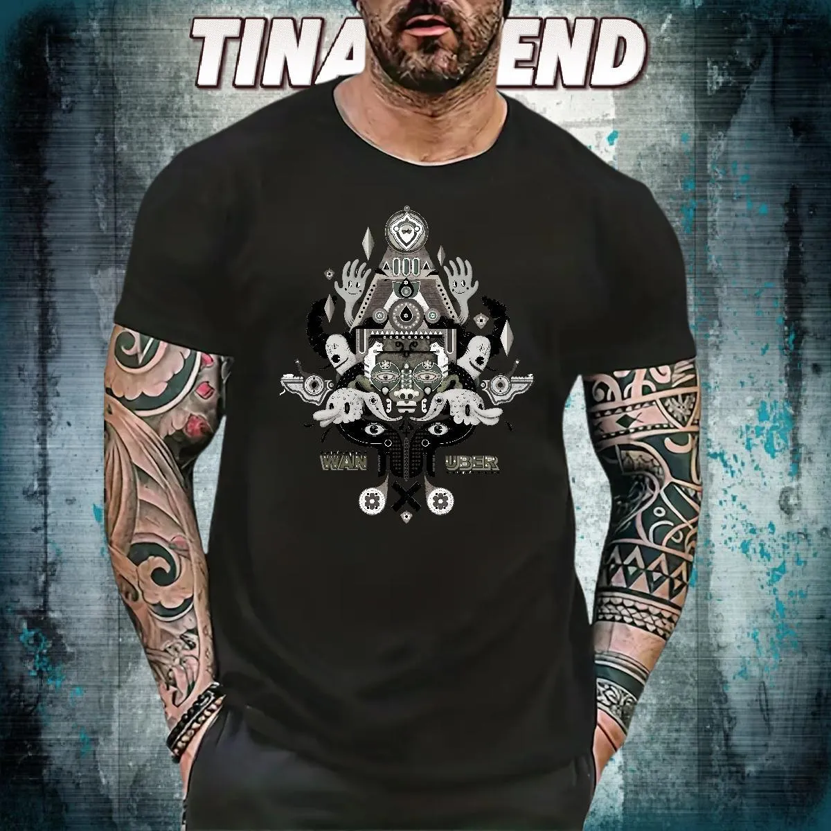 Breathable Cotton Men's T-Shirt - Eye-Catching Print, Loose Fit, ! Shop ...