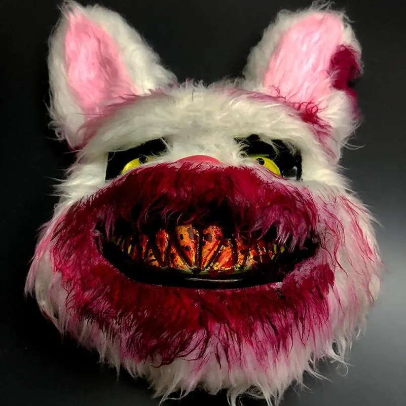 Realistic Bloody Bunny Mask - Halloween Costume Headgear, Scary Rabbit ...