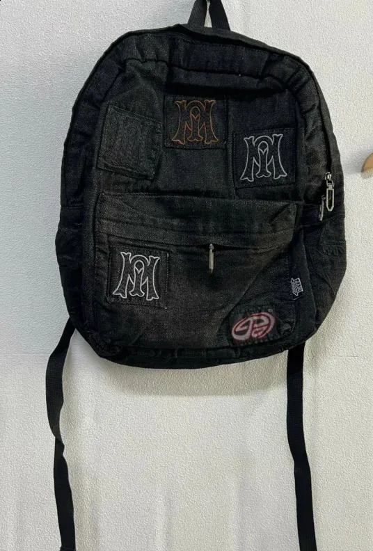 Y2K Aesthetic Embroidered Patchwork Backpack - Gothic Vintage School ...