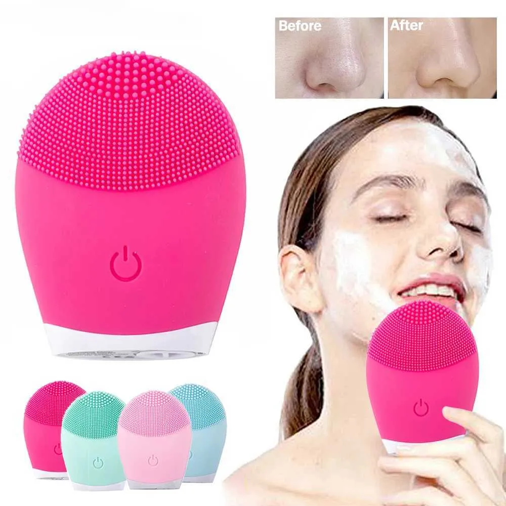 Silicone Facial Cleansing Brush Electric Face Clean Device Facial ...