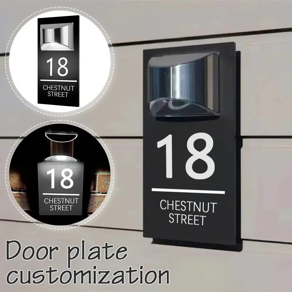 Personalized House Number With Solar Light Custom Light Up Custom ...