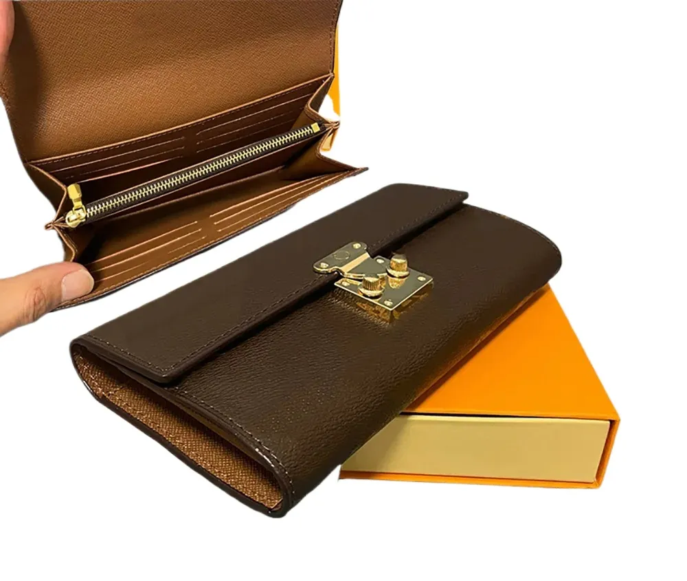 Premium Women's Card Holder Wallet with Gold Lock - Elegant Ladies ...