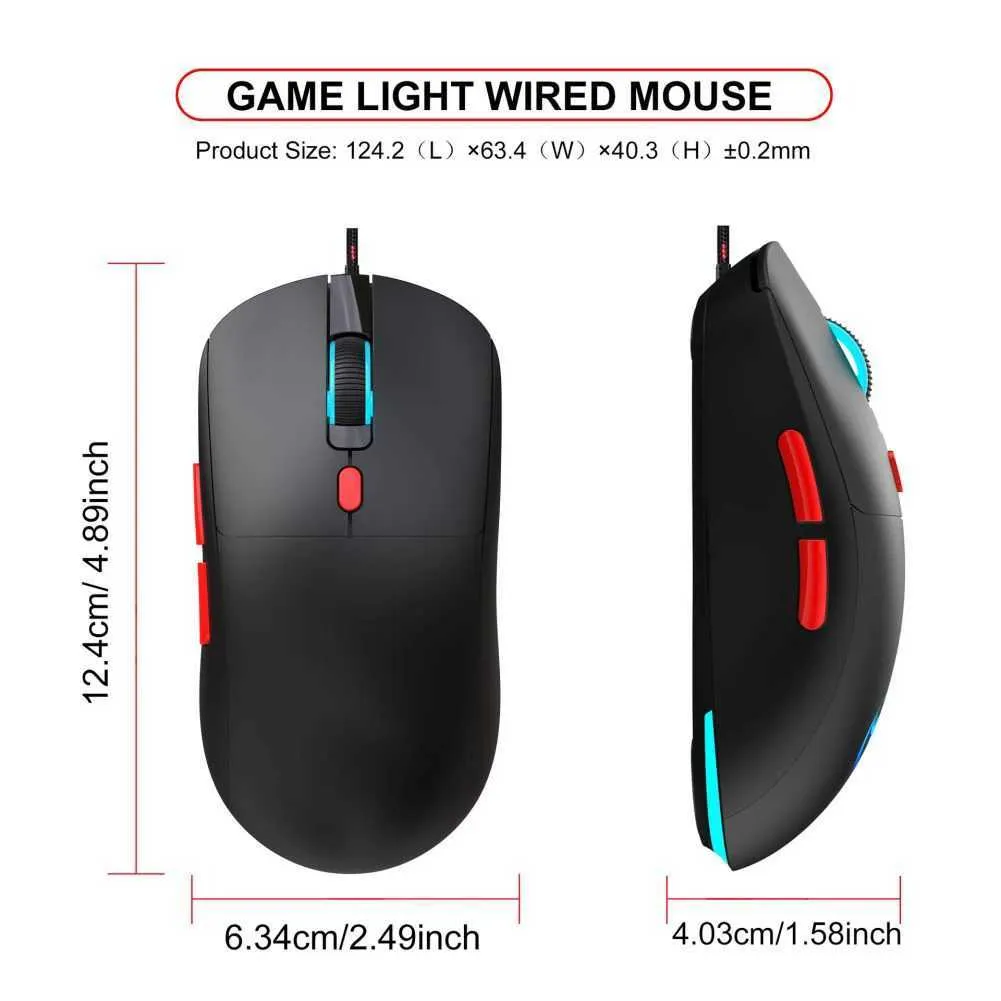 Cool Computer Mice: Ergonomic Wired Gaming Mouse with 3600 DPI ...
