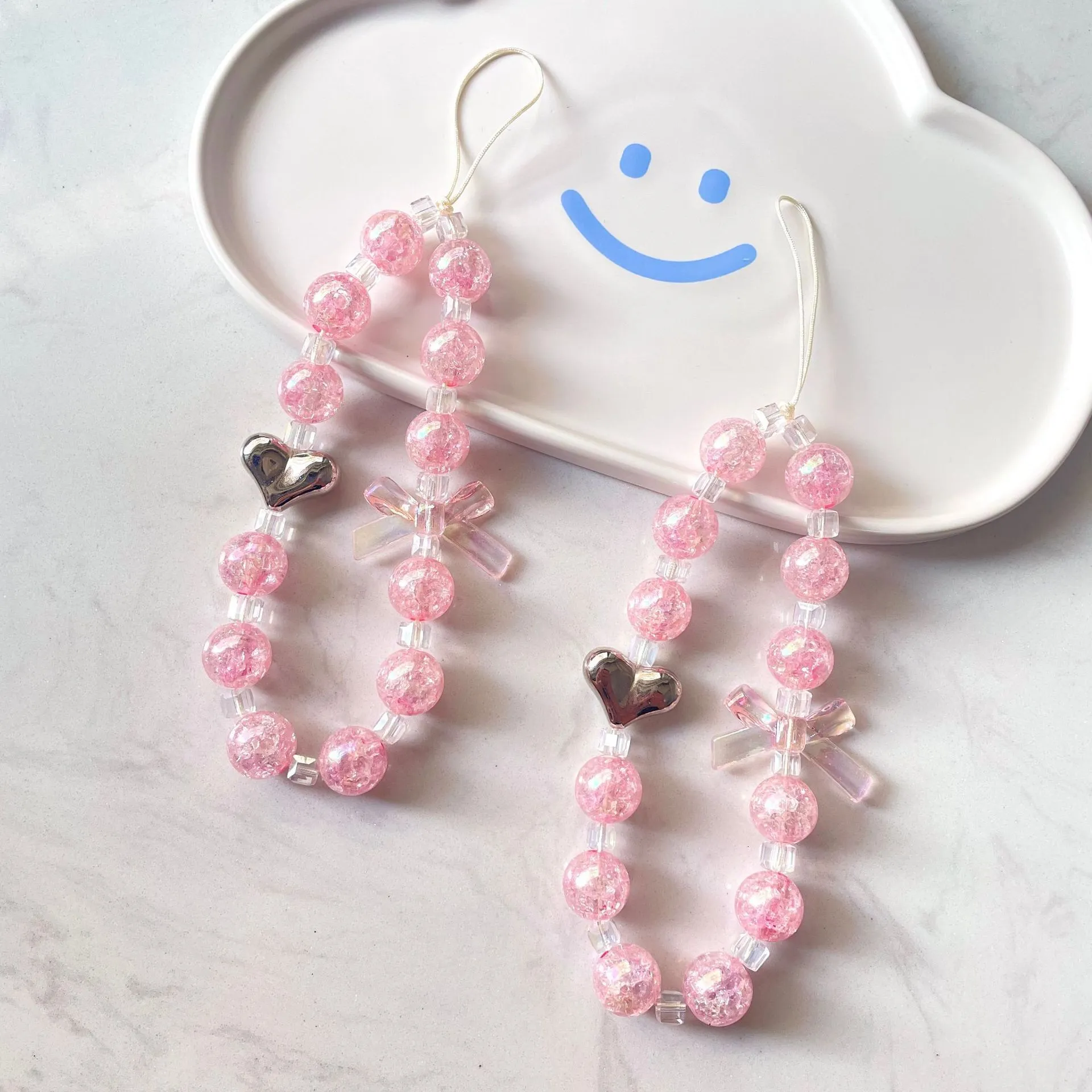Cute Pink Phone Case Chain with Beads & Bow - Stylish Accessory, Shop ...