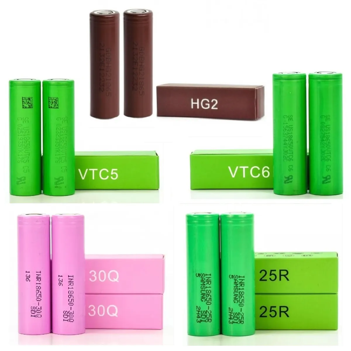 High-Capacity 18650 Rechargeable Lithium Batteries in Assorted Colors ...