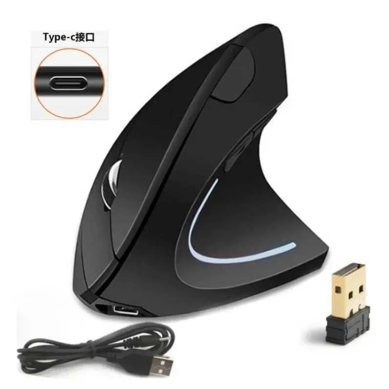 Ergonomic Vertical Wireless Mouse - Rechargeable USB Gaming Mouse for ...