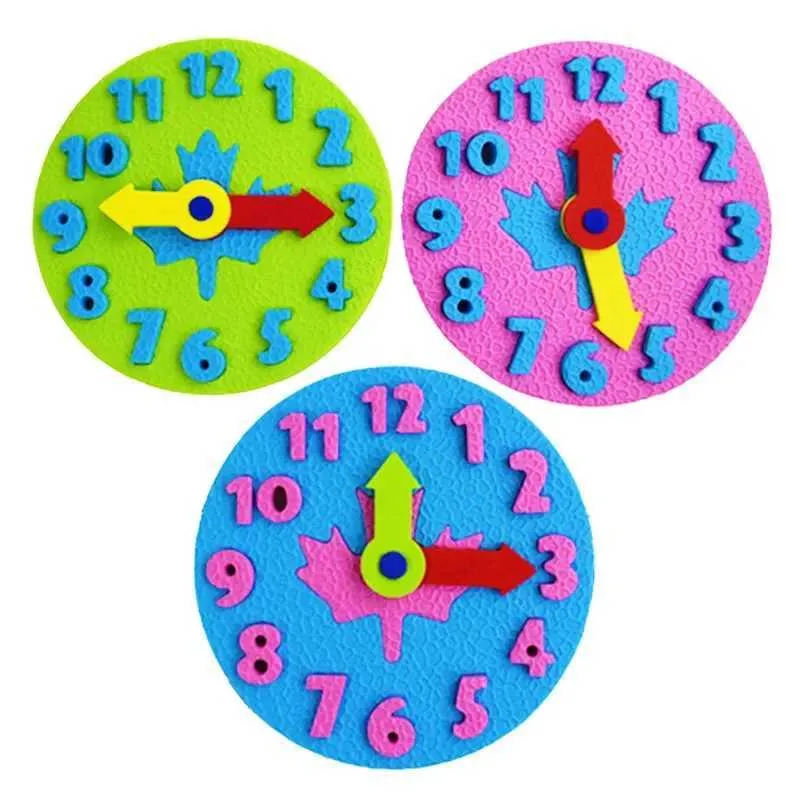 DIY EVA Clock Puzzle - Early Learning Montessori Toy for Kindergarten ...