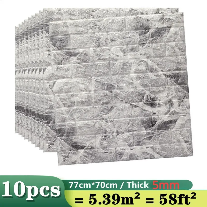 Premium 3D Wall Stickers: 5MM Thick Self-Adhesive Foam Panels for ...