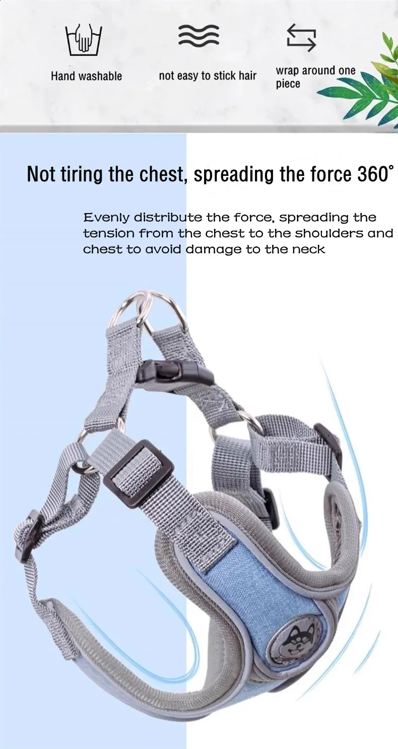 Dog Harness Adjustable Pet Vest with Reflective Mesh Chest Strap for ...