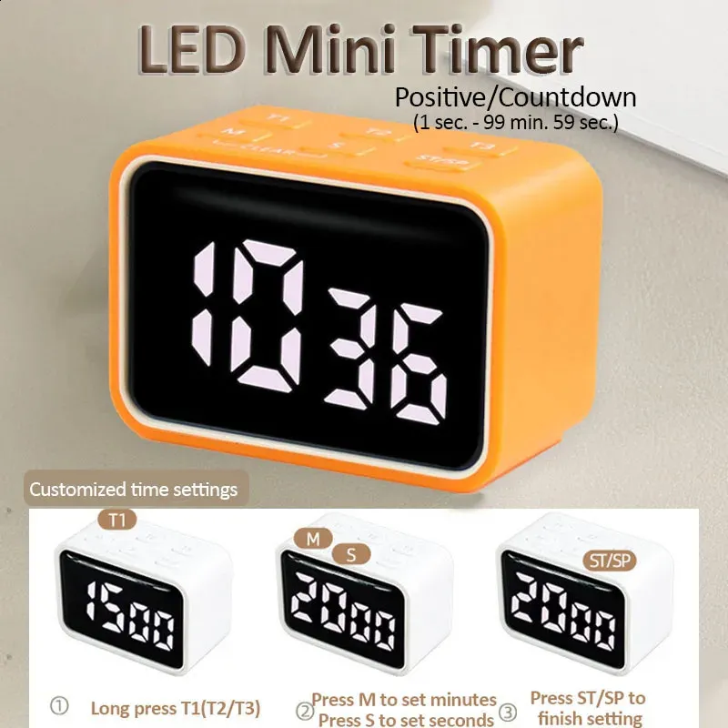 Mini Digital Timer LED Visual Timer For Studying Cooking Positive ...