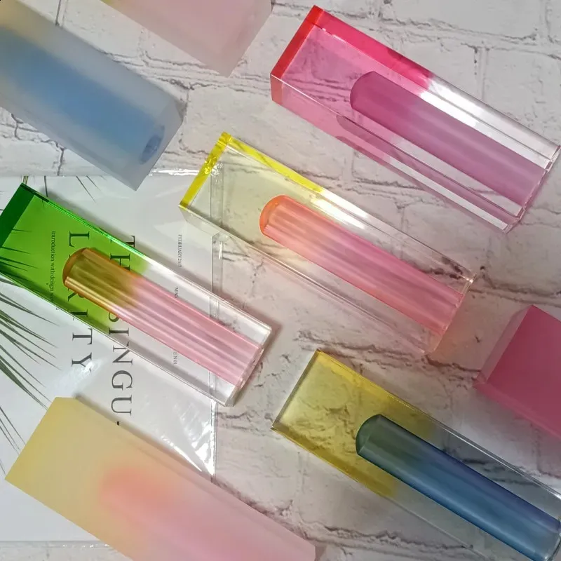 Rainbow Pillar Bud Acrylic Cylinder Vase Modern Tabletop Glass Vape ...