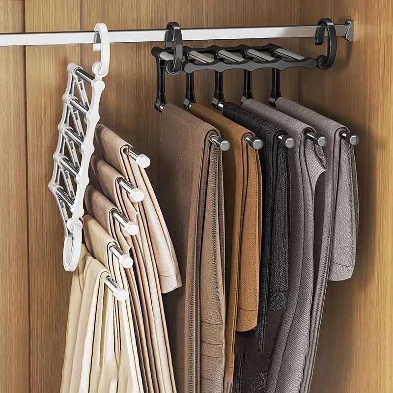 WardrobeXJ Stainless Steel Retractable Trouser Rack Foldable Space ...