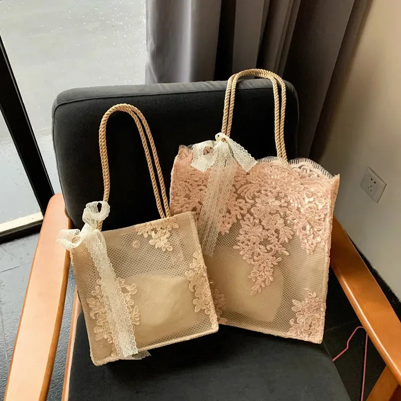 Korean Lace Mini PU Shoulder Bag with Zipper Closure for Beach Travel ...