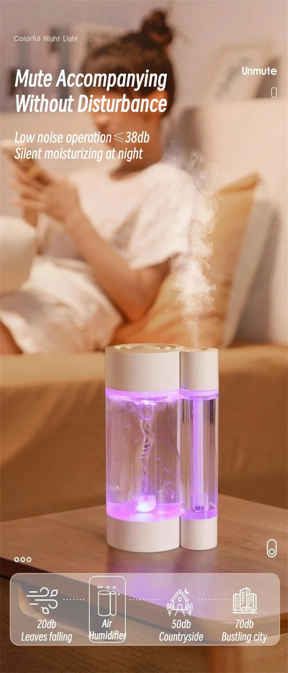 Creative Waterspout Air Humidifier, Portable USB Ultrasonic Heavy Fog ...