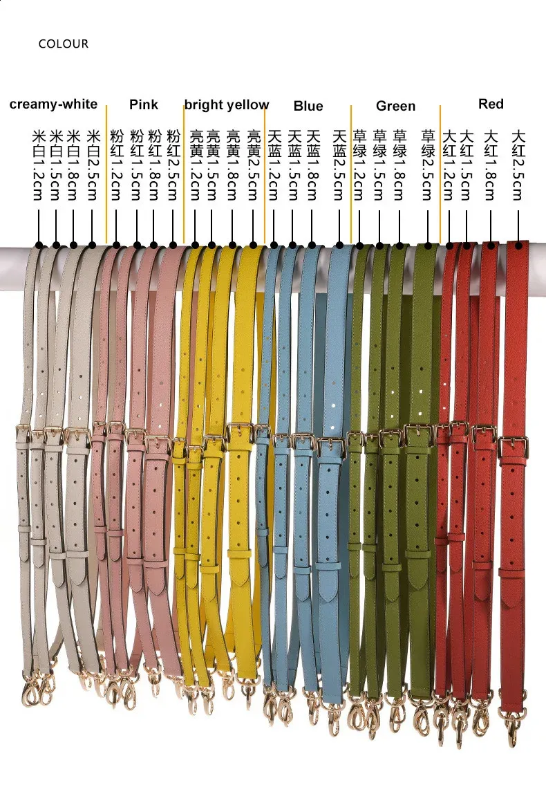 Premium Leather Handbag Strap with Lychee Pattern & Gold Buckle ...