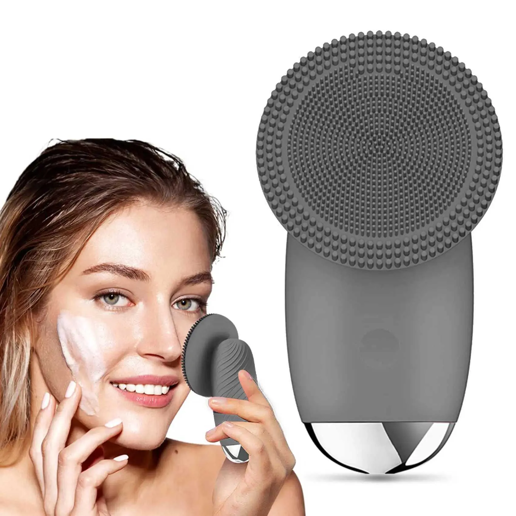 Premium Sonic Facial Cleansing Brush: Electric Silicone Exfoliator for ...