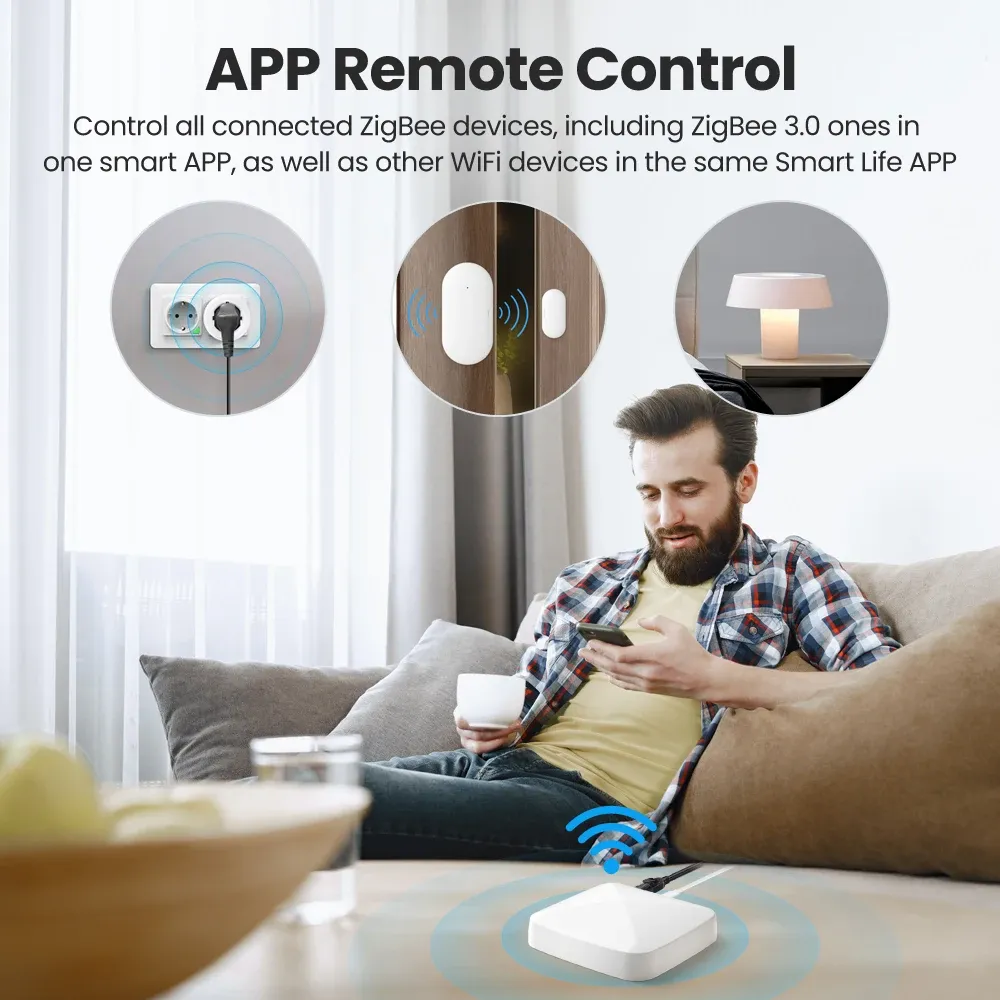 Smart Home Zigbee Hub - Voice Control Bridge Compatible with Alexa ...