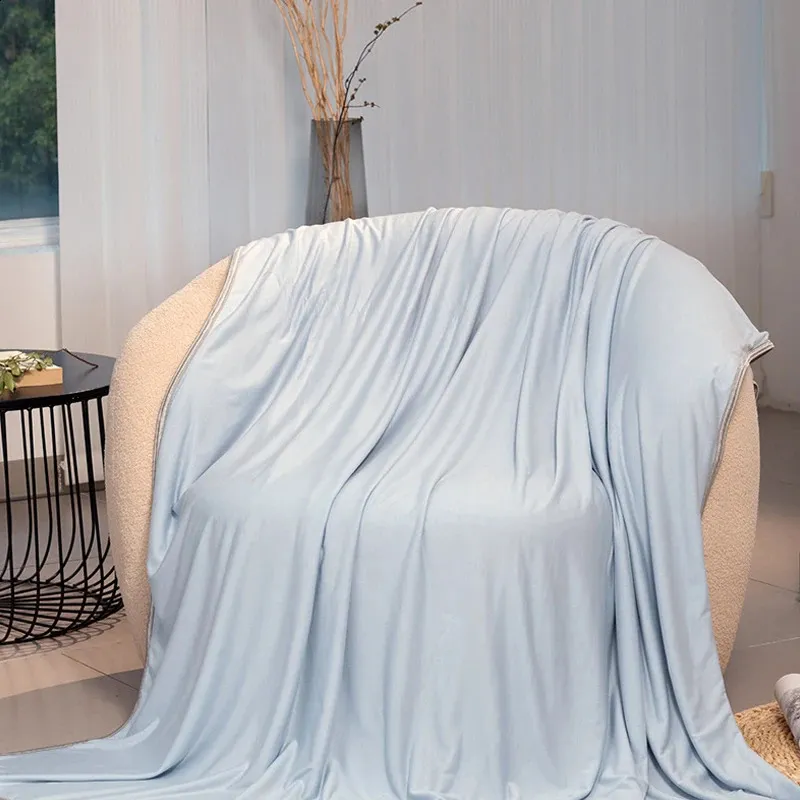 Large Cooling Bamboo Fiber Blanket Summer Thin Breathable Bed Sofa ...