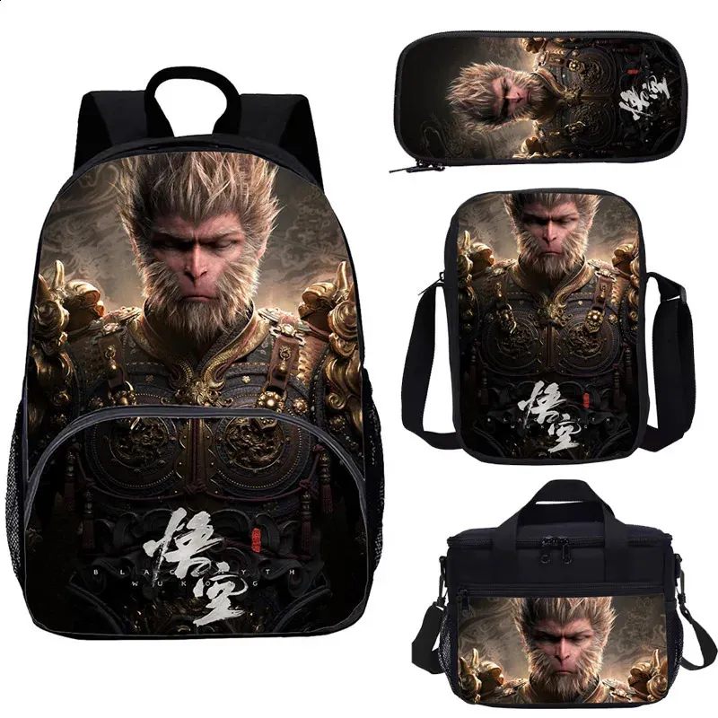 Juego De Mochila De La Escuela 3D: Impresión Black Myth Wukong, Bolsa ...
