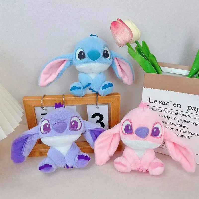 Anime Lilo And Sewing Plush Doll Stitch Keychain 12cm Kawaii Bag ...