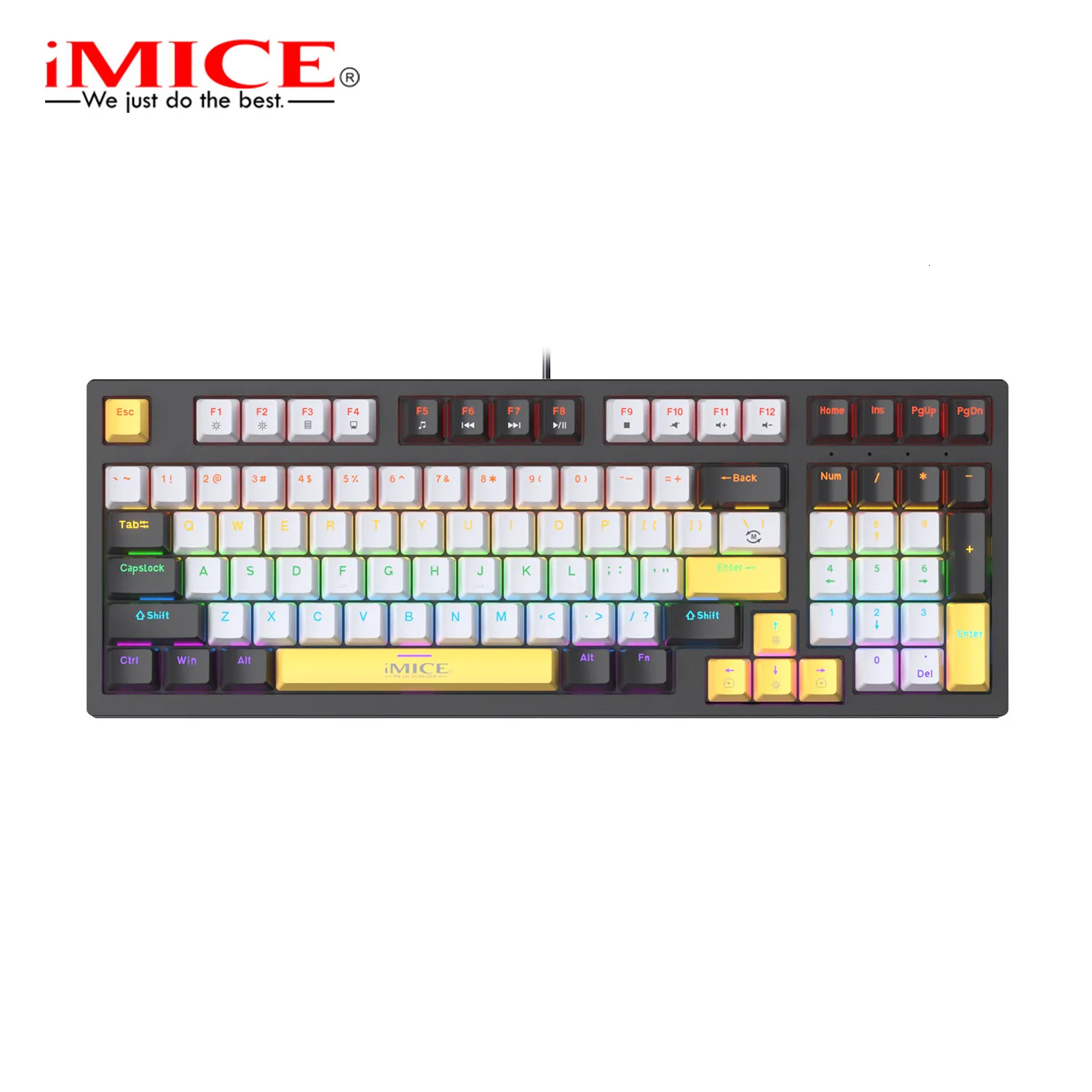 IMICE Wired Atrix 60 Mechanical Keyboard With Green And Red Tea Axis And Black Axis Multiple ...