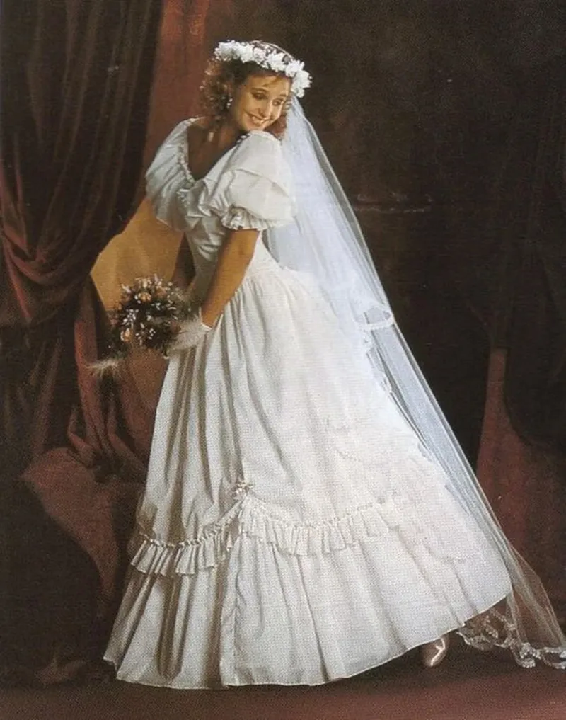 Antique V-Neck wedding attendee dress with Ruffles and Antique V-Neck wedding attendee dress with Ruffles and