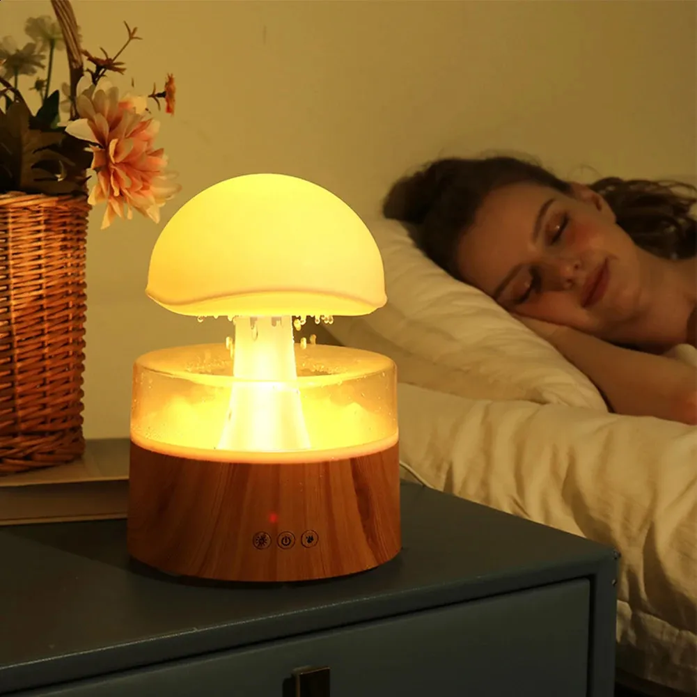 Mushroom Rain Humidifier: Ultrasonic Aromatherapy Machine with Colorful ...