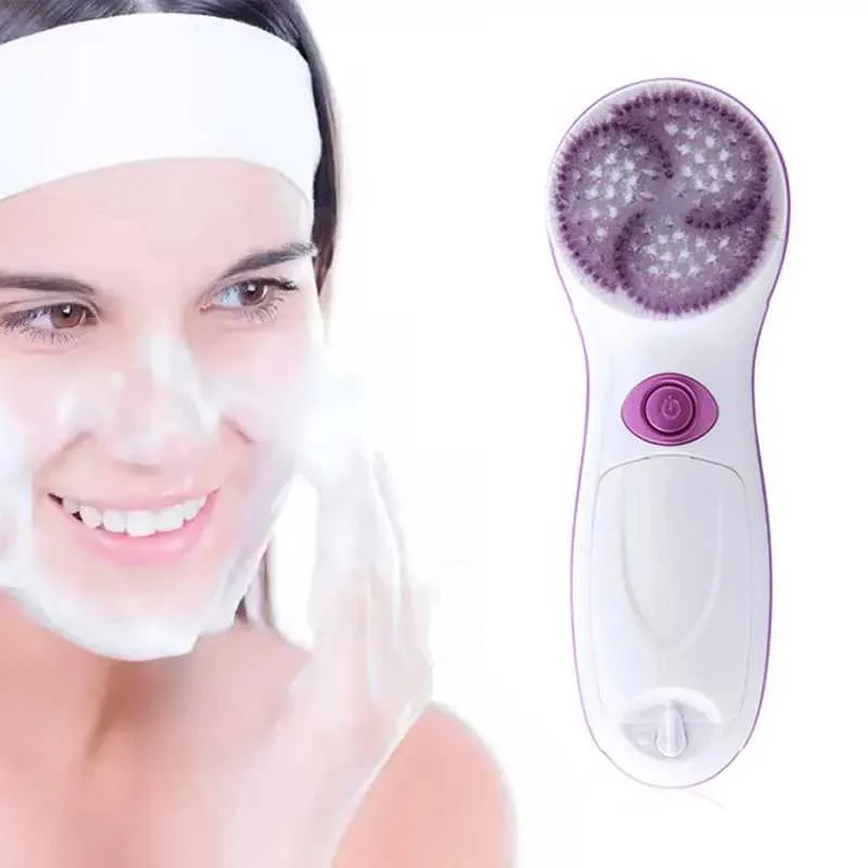 Portable Facial Cleansing Brush - IPX7 Waterproof Electric Face Cleanser with Soft Rotating ...