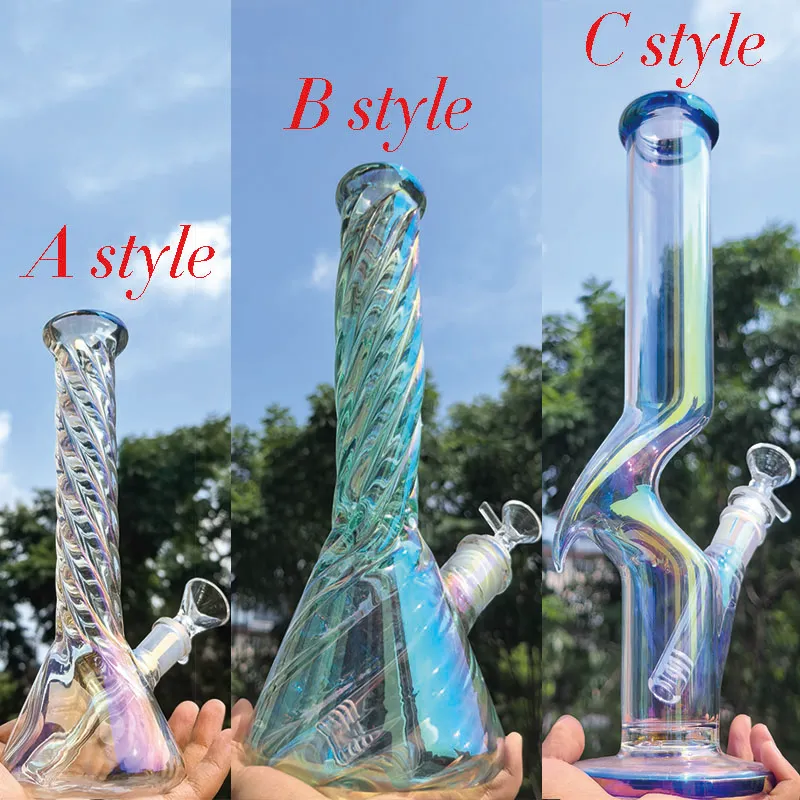 Rainbow Unbreakable Split Glass Bong Water Pipe With Downstem Perc ...
