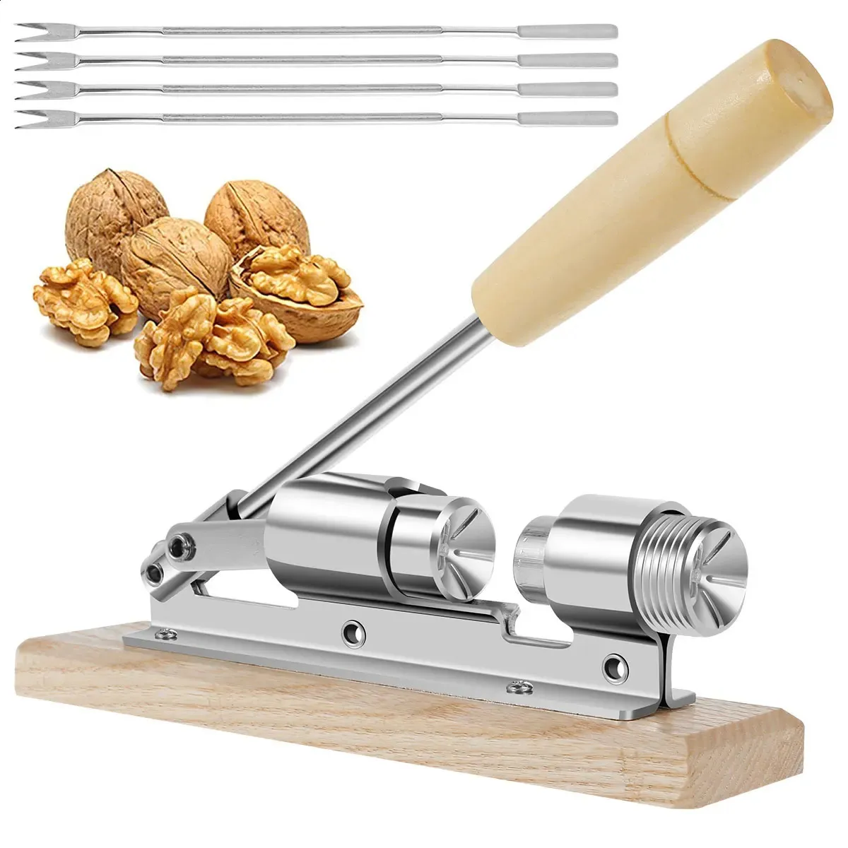 Heavy Duty Adjustable Pecan Nutcracker Tool with Stainless Steel Blade ...