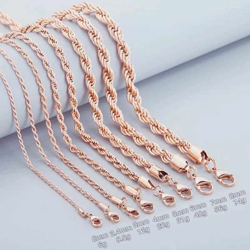 8mm rose gold rope chain store