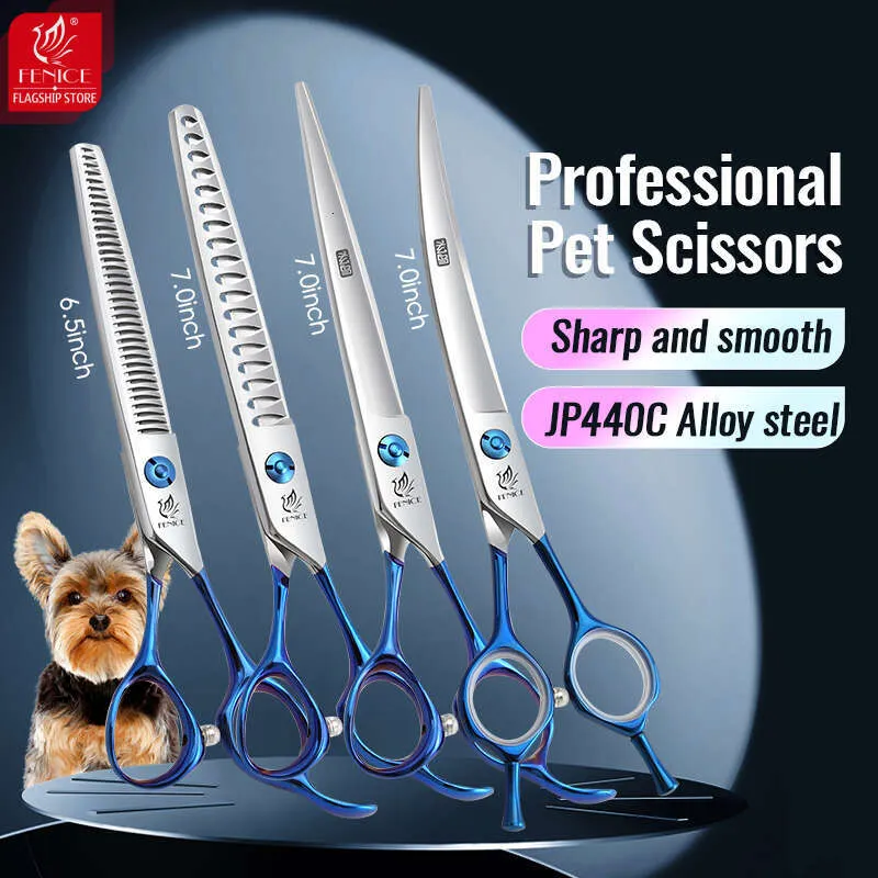 Professional 7 Dog Grooming Scissors Kit: Premium Pet Hair Shears Set ...