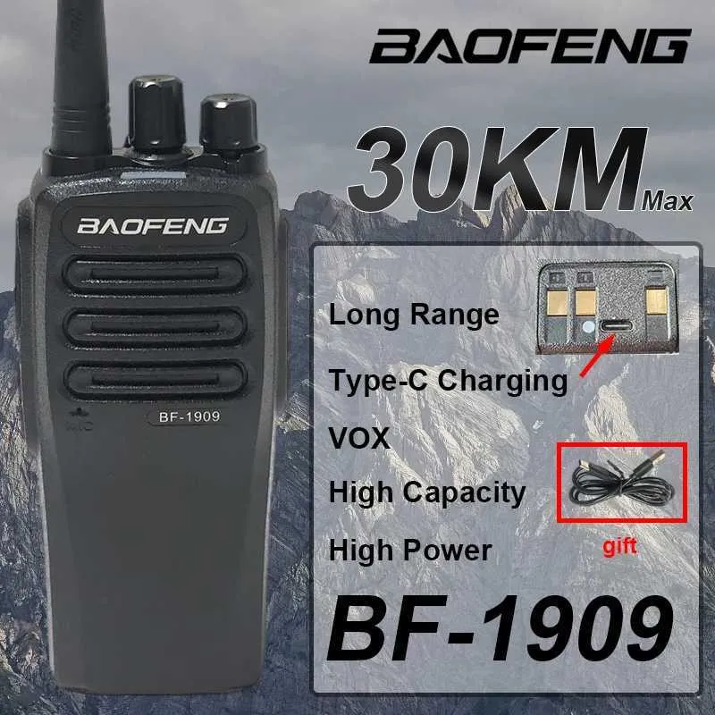 BaoFeng BF 1909 High Power Walkie Talkie 30KM Long Range Two Way Radio ...