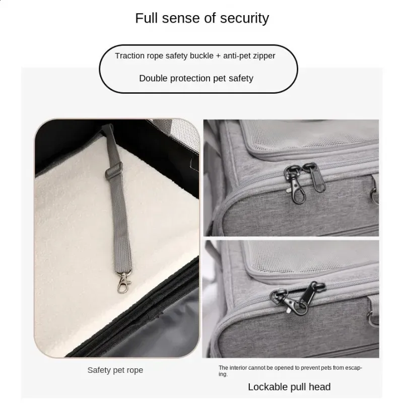 Large Capacity Pet Carrier with Wheels: Collapsible, Breathable ...