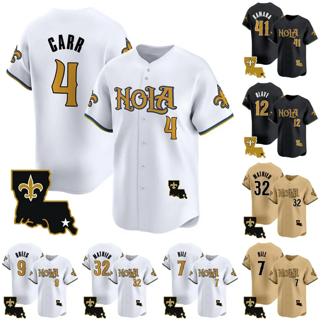 Custom Saints Baseball Jersey Featuring Derek Carr, Alvin Kamara, Chris ...