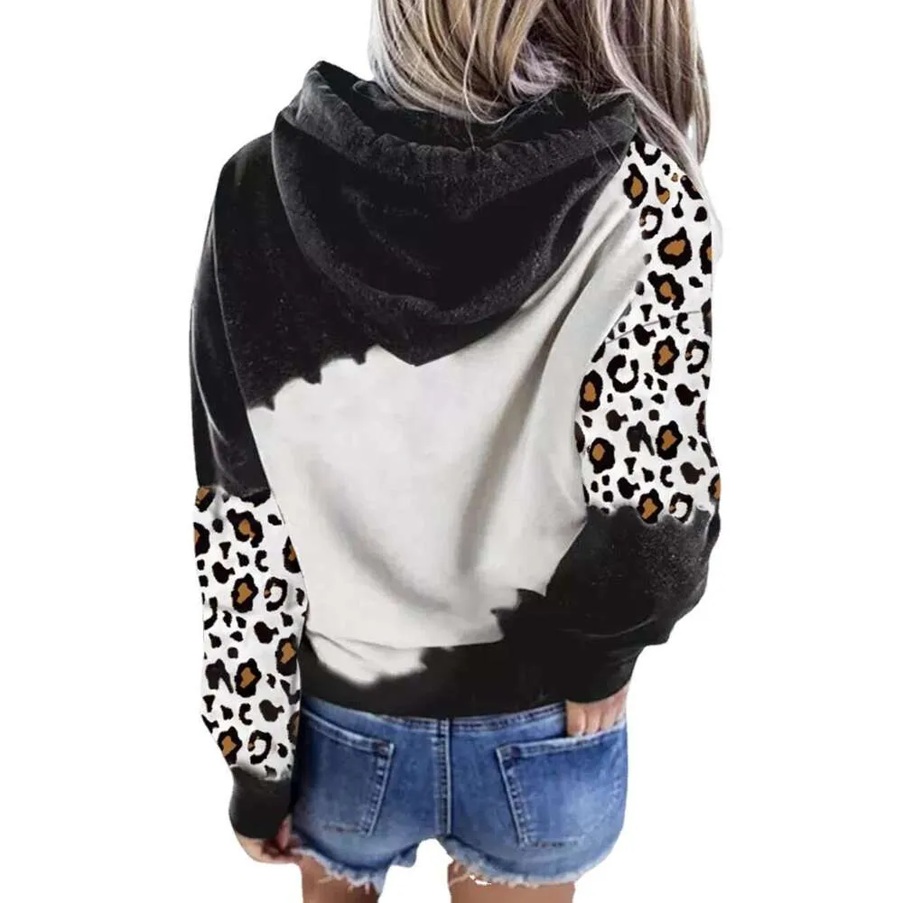 Trendy Leopard Print Hoodie - Women's Fashion Pullover, Letter Print ...