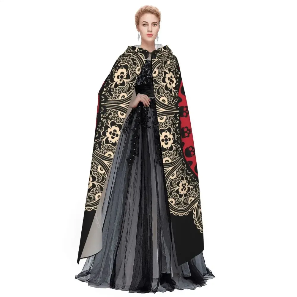 Premium Velvet Cape with Hood - Reversible Skeleton Witch Cloak - Shop ...