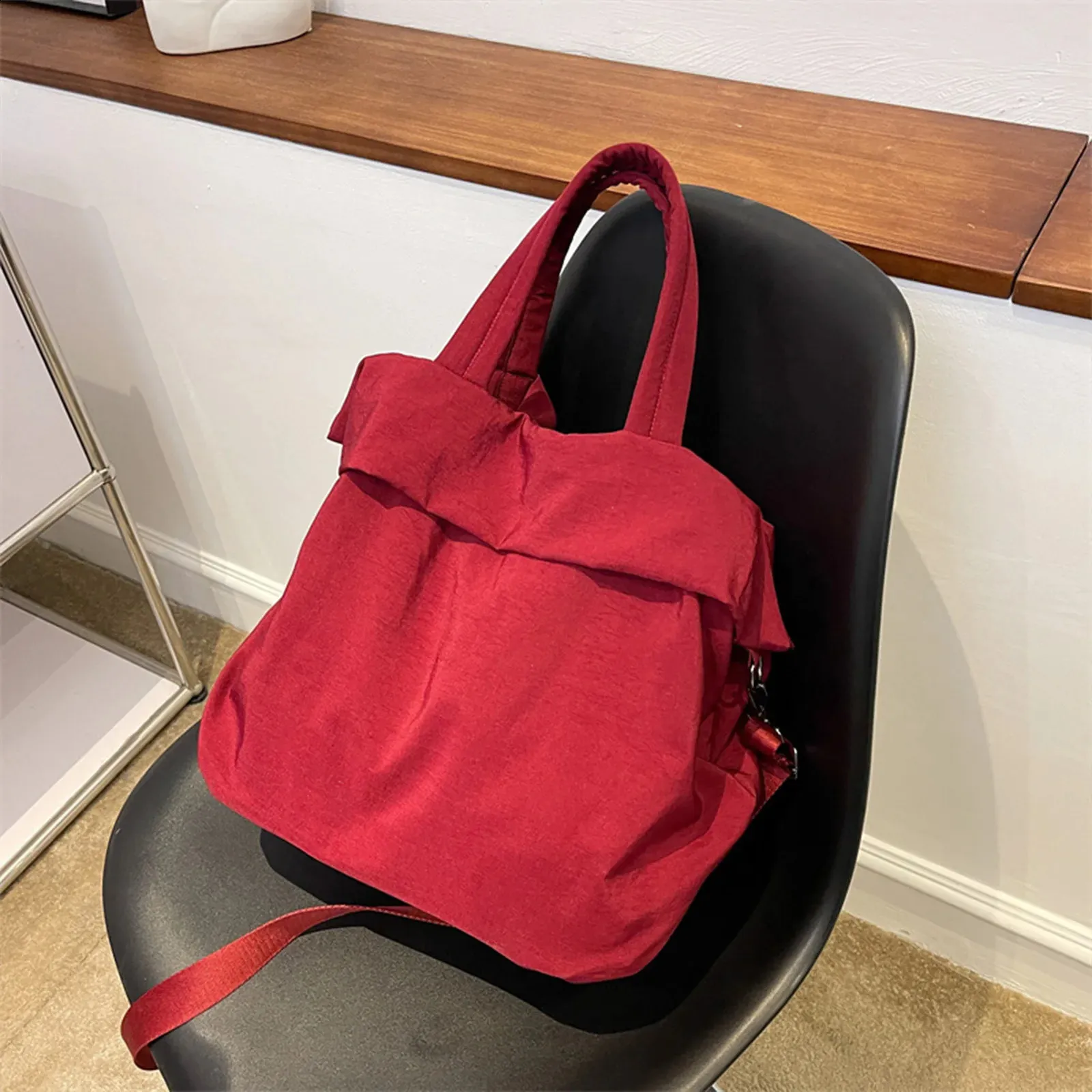 Lightweight Nylon Crossbody Bag - Multi-Pocket Shoulder Bag with ...
