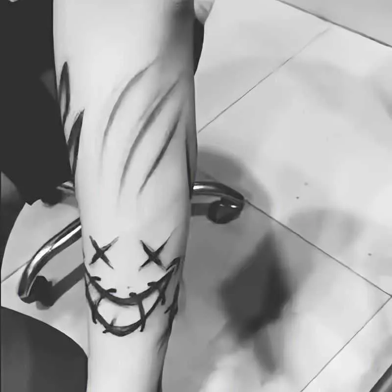 Clapper Smiley Face Prison Tattoos Fake Sticker Herbal Juice Theme For ...