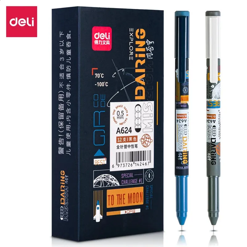 Deli 4-Piece 0.5mm Black Ink Gel Pen Set - School, Student, Office, and ...